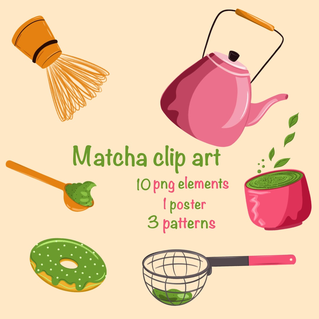 Matcha Clip Art Elements - Etsy