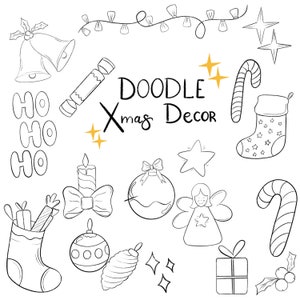 Christmas Doodles Clip Art - Etsy
