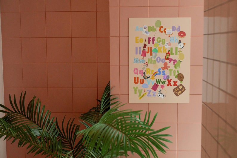 Kids Illustrated Alphabet Poster - Etsy
