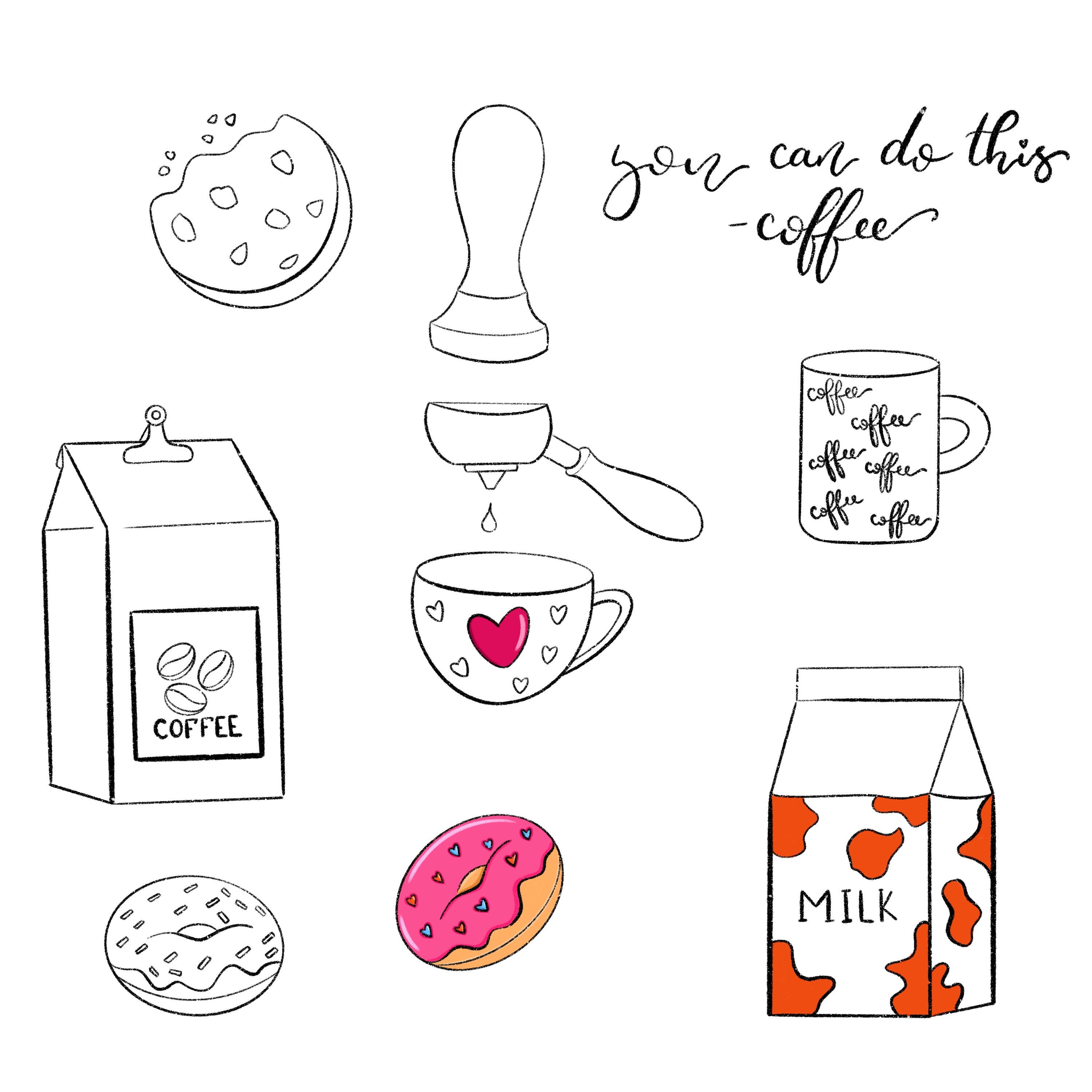 Slow Coffee Club Coloring Pages - Etsy