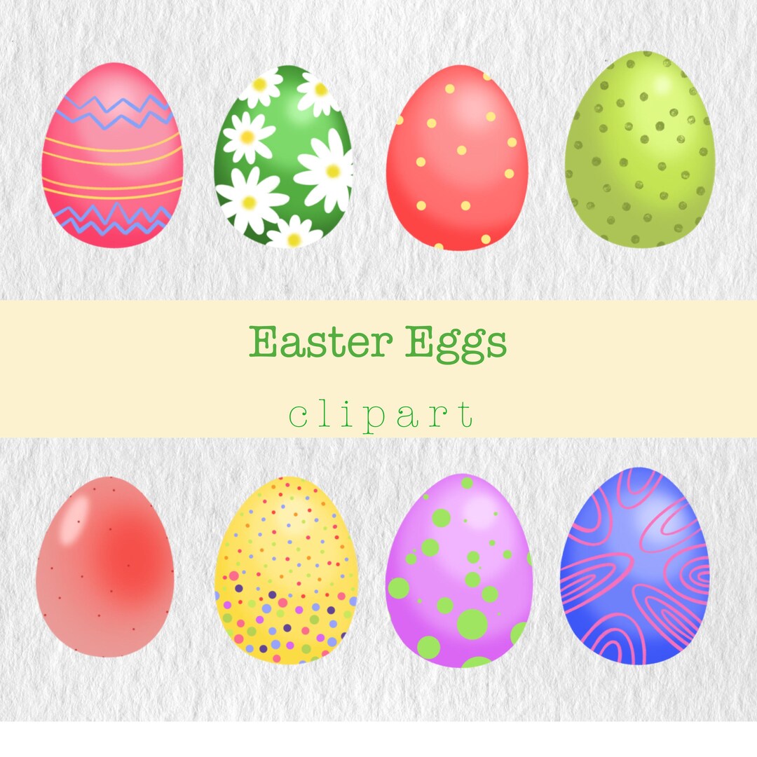Easter Egg Clipart Bundle: Hand-drawn Spring Illustrations (digital ...