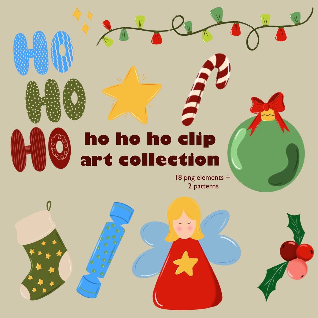 Ho Ho Ho Clip Art Collection - Etsy
