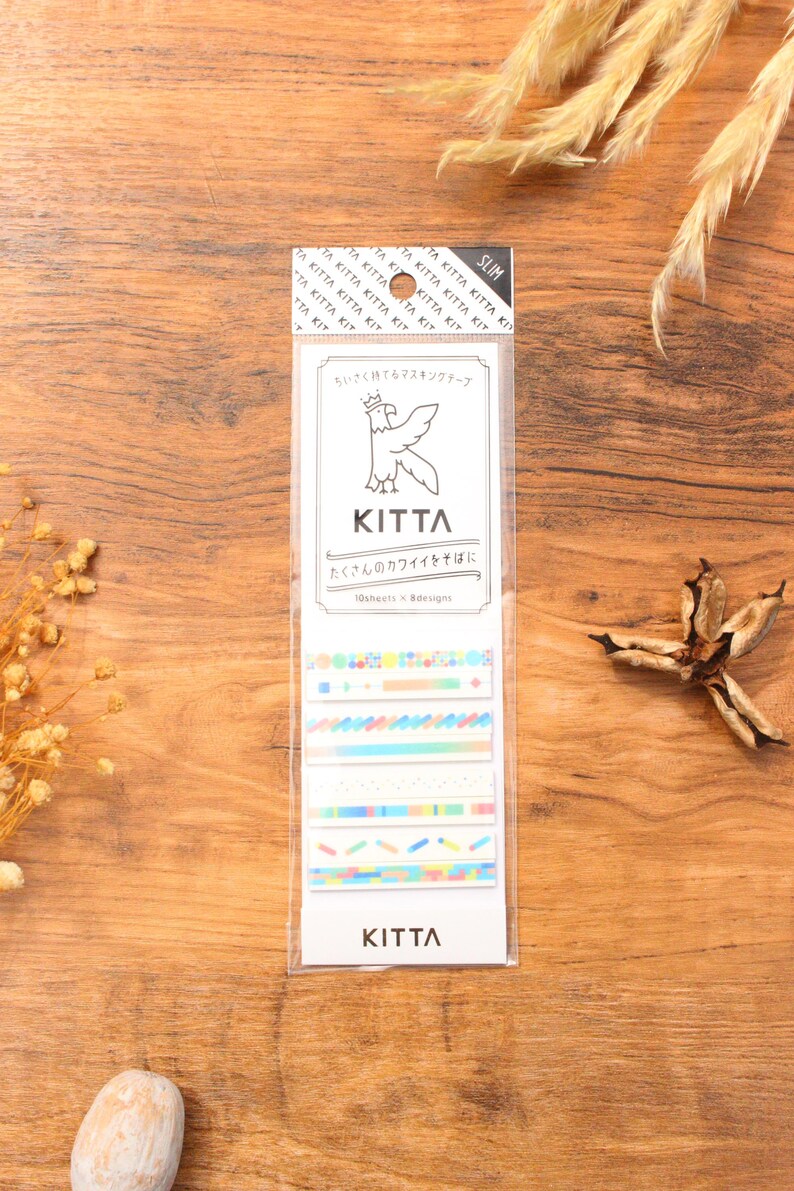 King Jim, Hitotoki, KITTA Pre-cut Washi Tape, Slim Bar, 7mm 80 Sheets, Colourful Sticker, Label ...