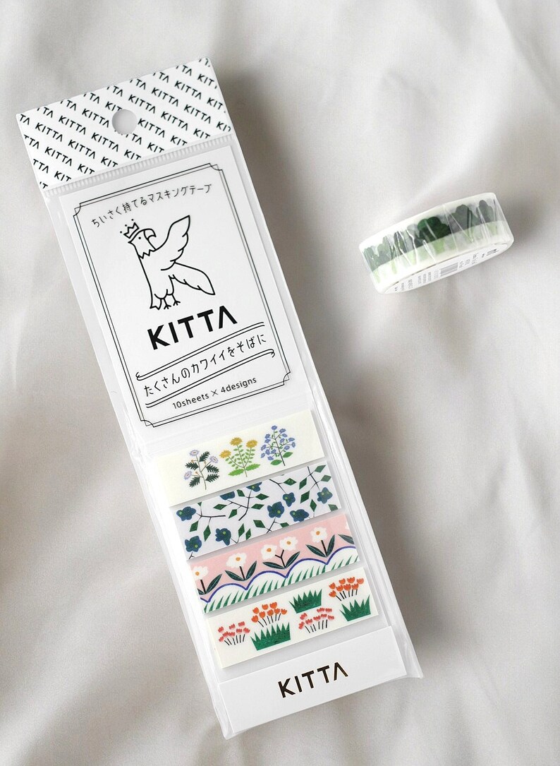 King Jim, Hitotoki, KITTA Pre-cut Washi Tape, 40 Sheets, Label Sticker, Journal Sticker, Flower ...