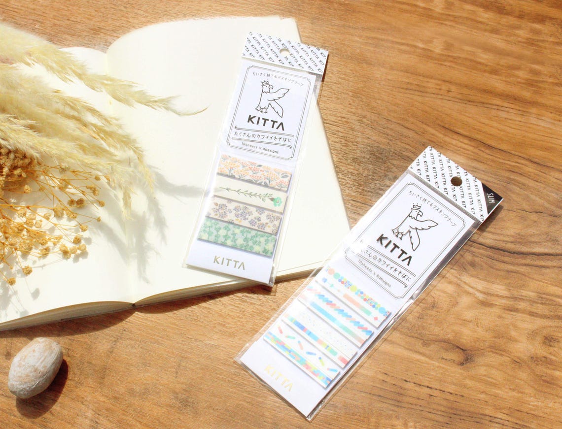 King Jim, Hitotoki, KITTA Pre-cut Washi Tape, Slim Bar, 7mm 80 Sheets ...