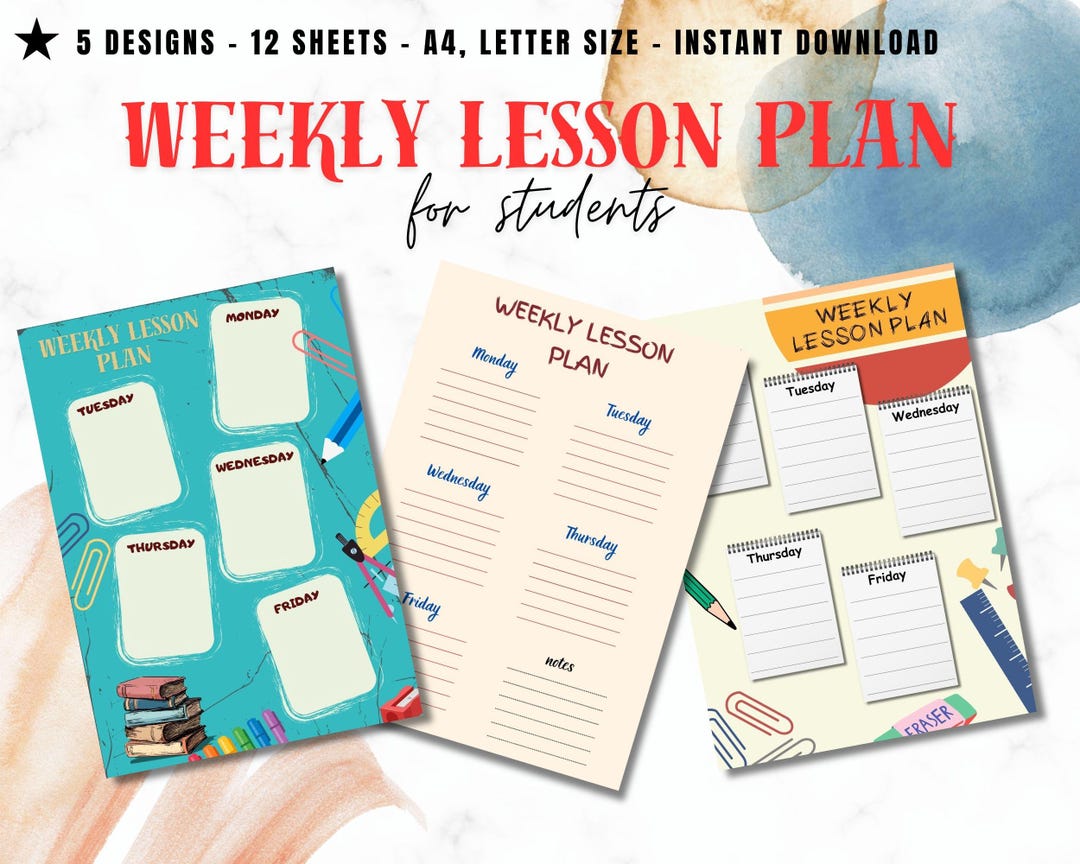 Weekly Lesson Plan | Lesson Plan | Printable Lesson Plan | Lesson Plan ...