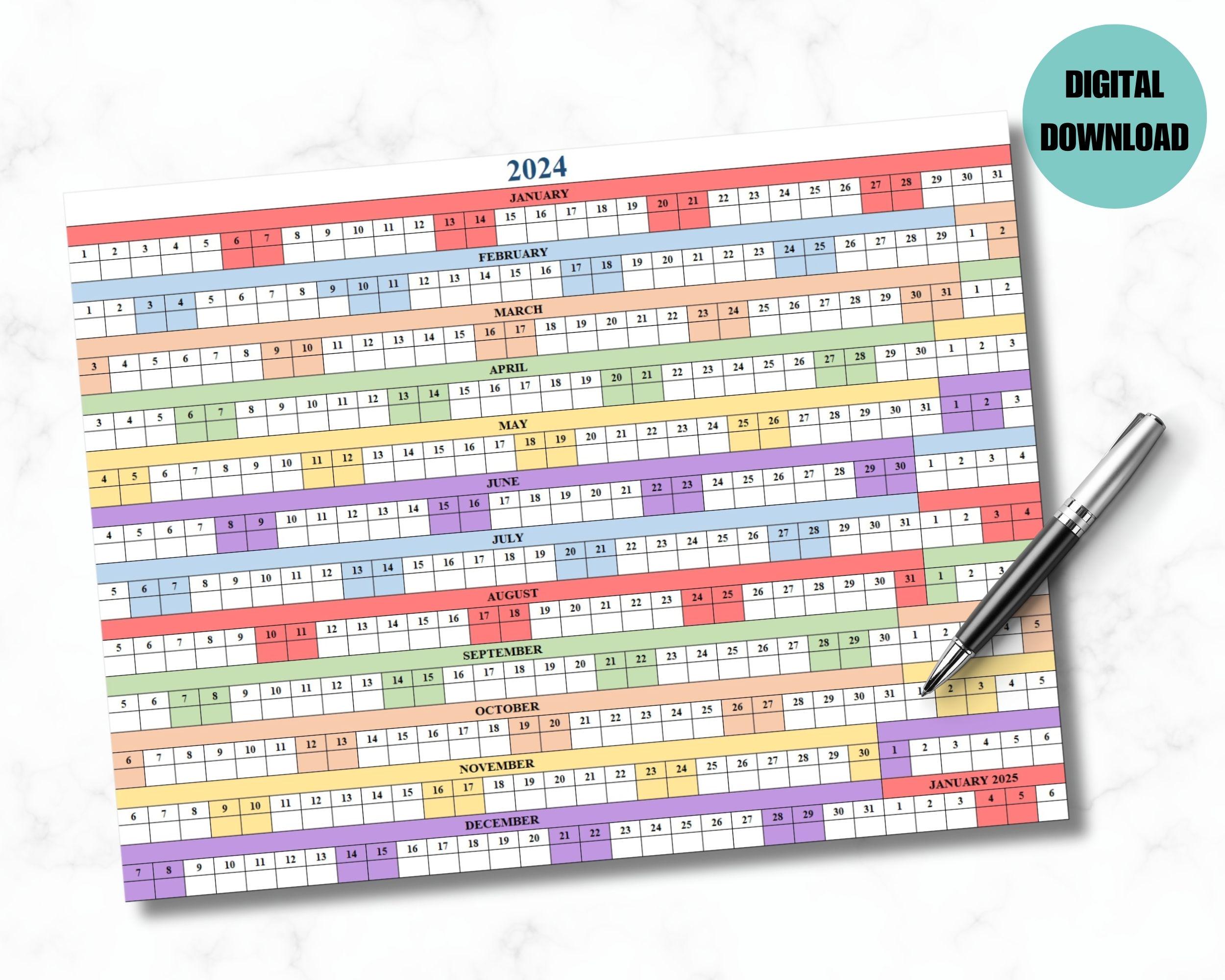 Year Planner | 2024-2025 Year Calendar | Year Planner for Desktop ...