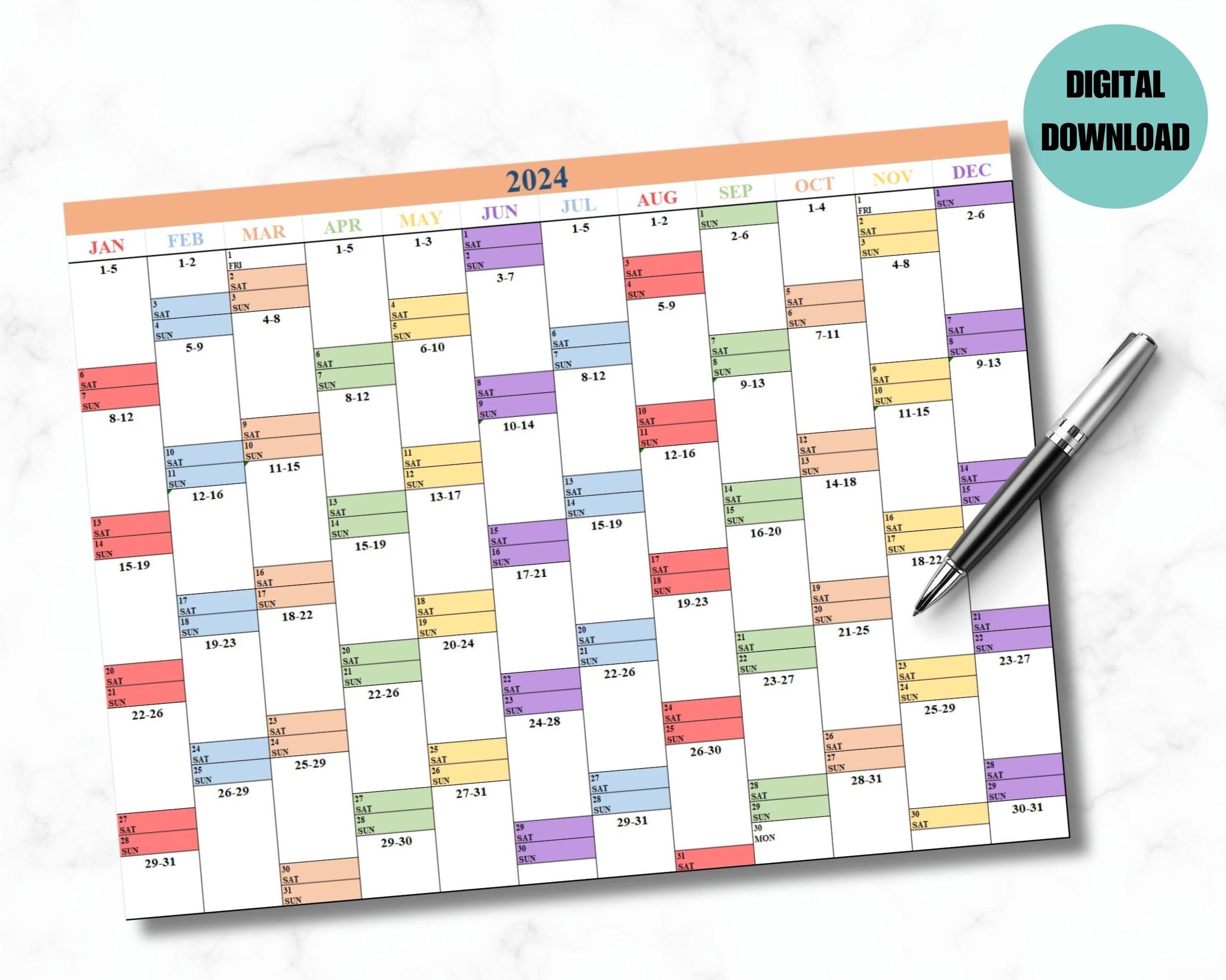 Year Planner 2024-2025 Year Calendar Year Planner for Desktop Calendar ...