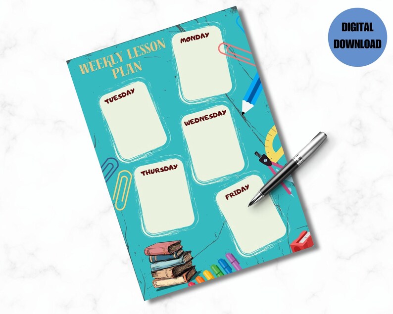 Printable Weekly Lesson Plan Template | A4, Letter Size (digital ...