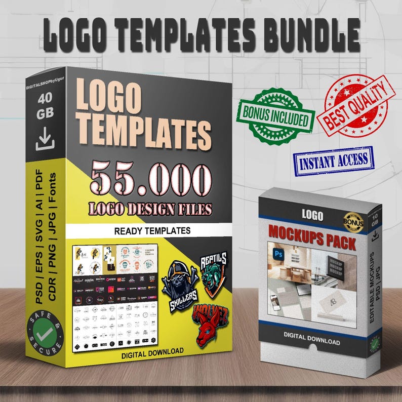 55,000 Editable Logo Templates: Business & Brand Designs (digital ...