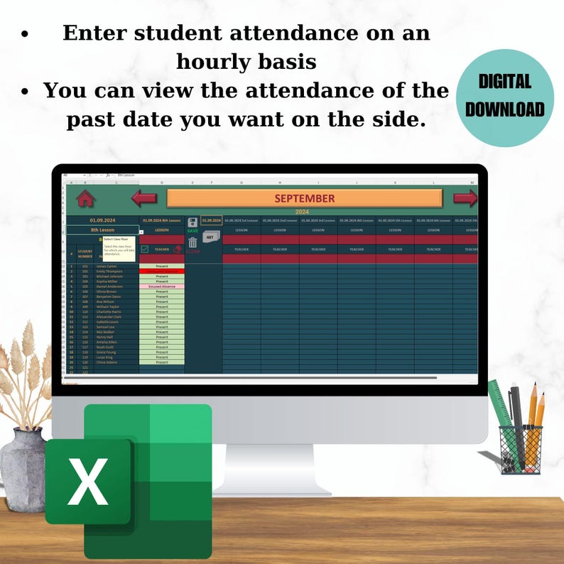Daily Attendance Tracker | Student Tracker | Attendance Tracker ...