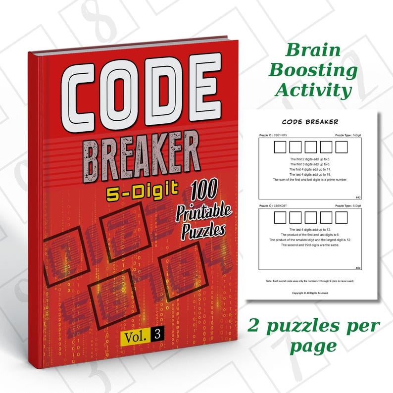 Printable Code Breaker Puzzles: Brain Teaser Game (digital Download A4 ...