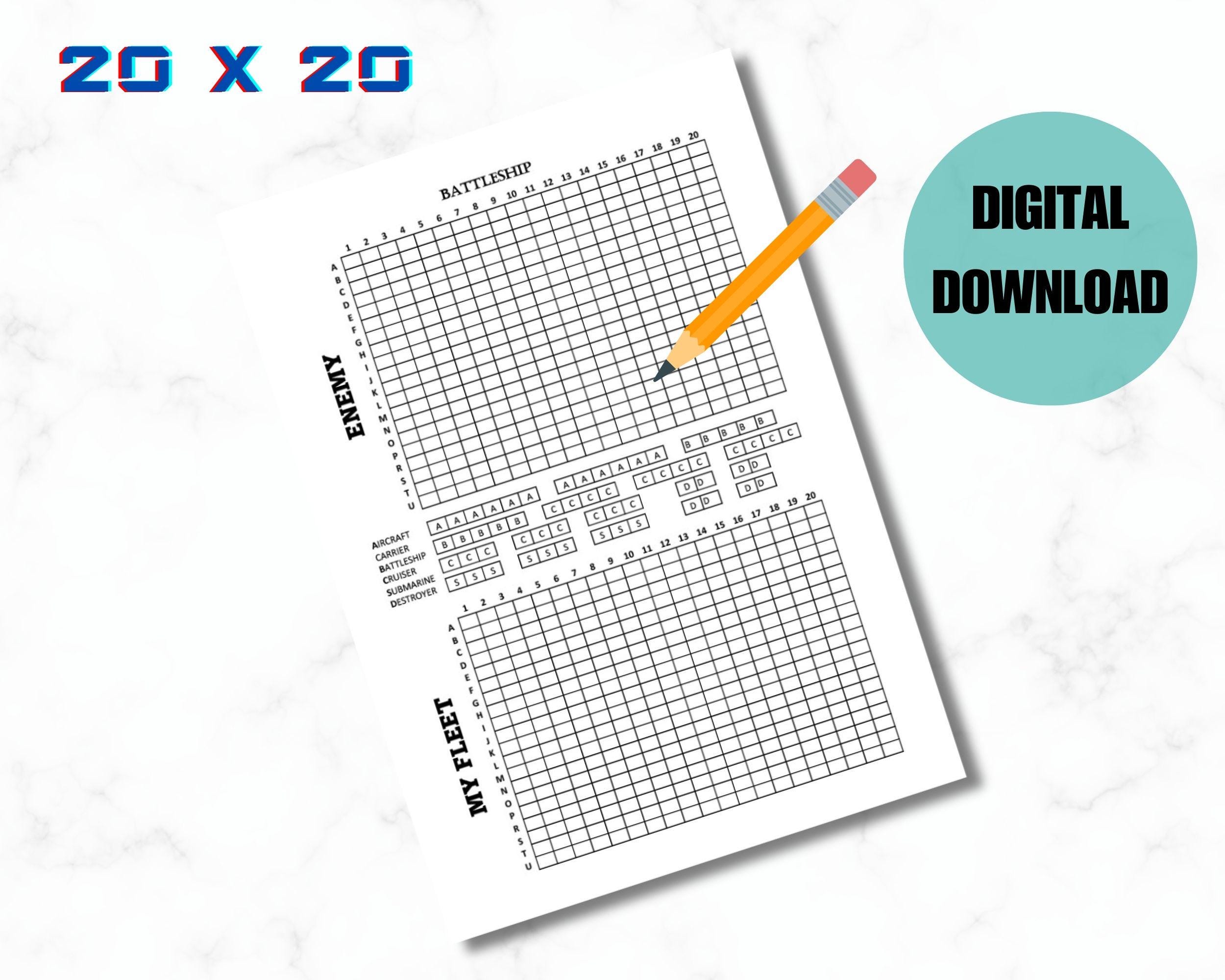 Printable Battleship Game | School and Classroom Game | Pen & Paper ...
