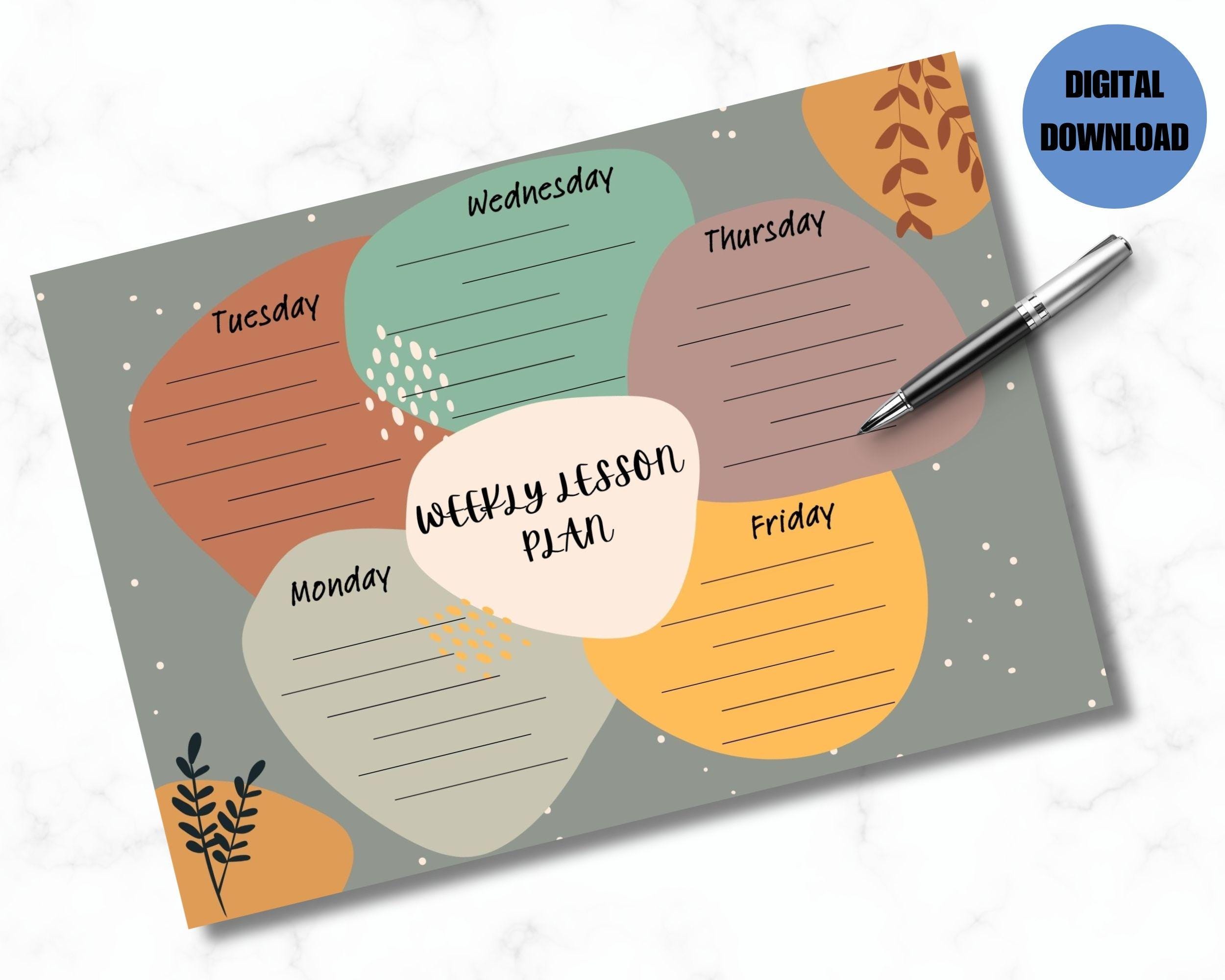 Weekly Lesson Plan | Lesson Plan | Printable Lesson Plan | Lesson Plan ...