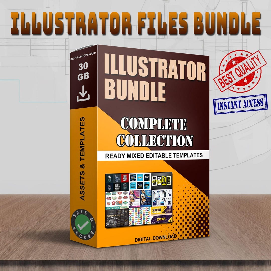 Illustrator Assets Mega Bundle: Editable Templates, Logos, T-shirts ...