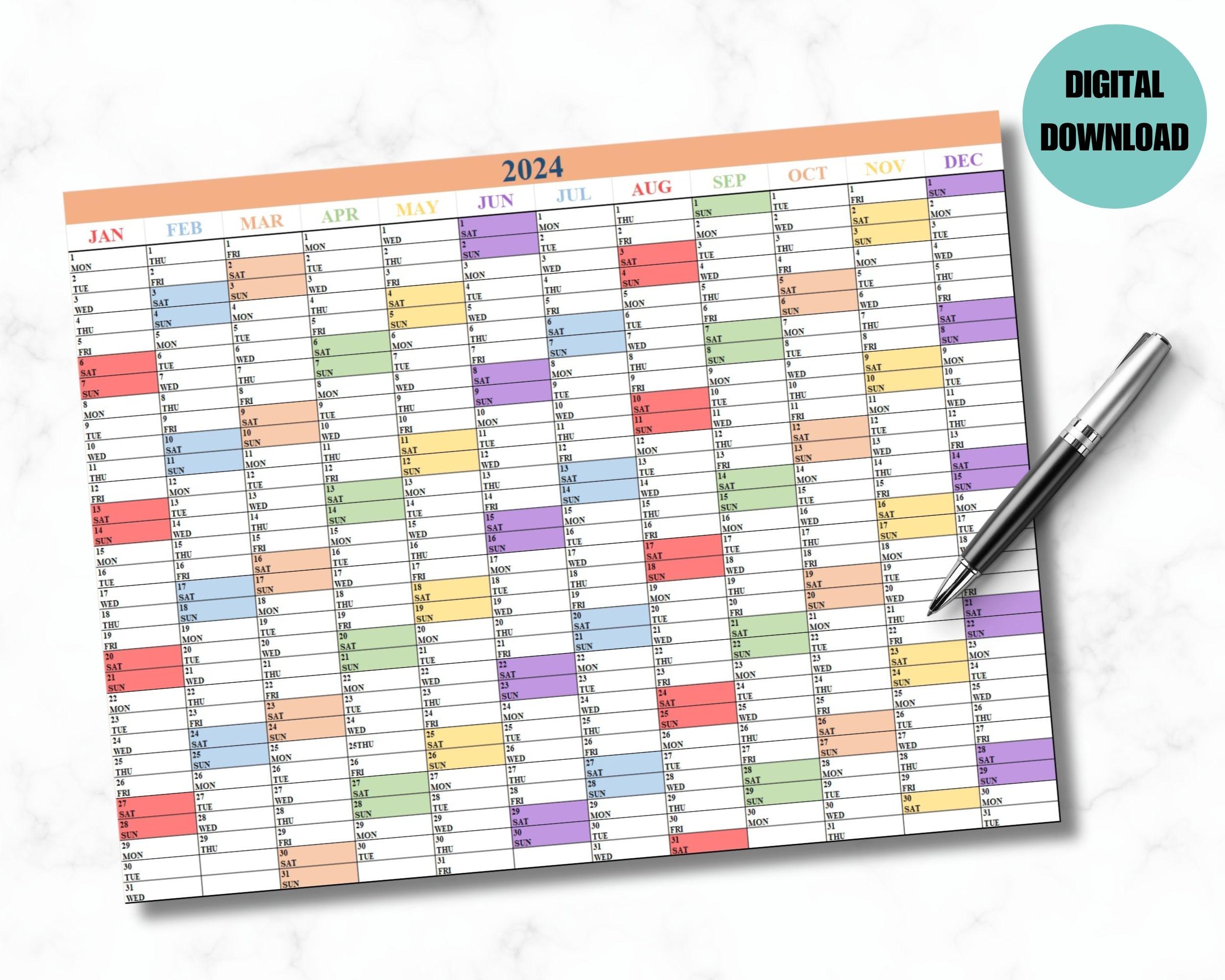 Year Planner | 2024-2025 Year Calendar | Year Planner for Desktop ...