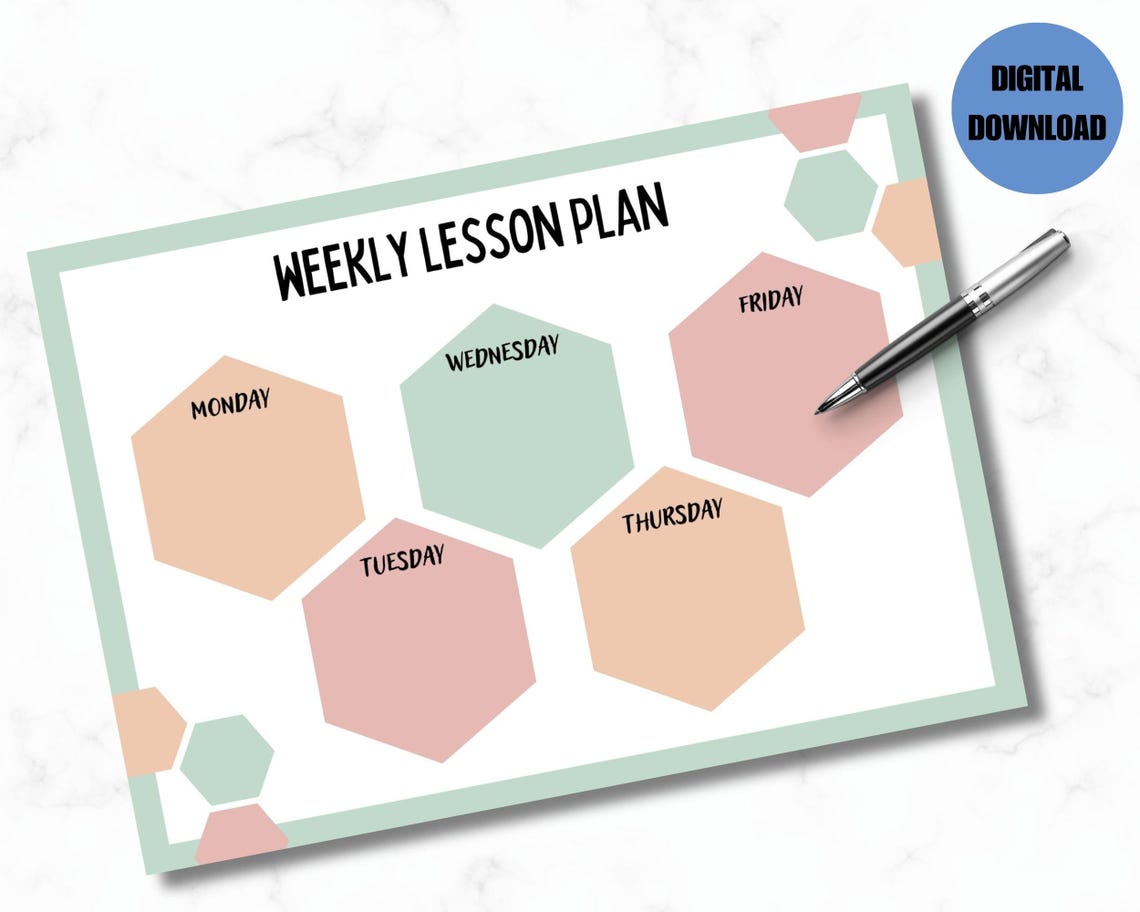 Weekly Lesson Plan | Lesson Plan | Printable Lesson Plan | Lesson Plan ...
