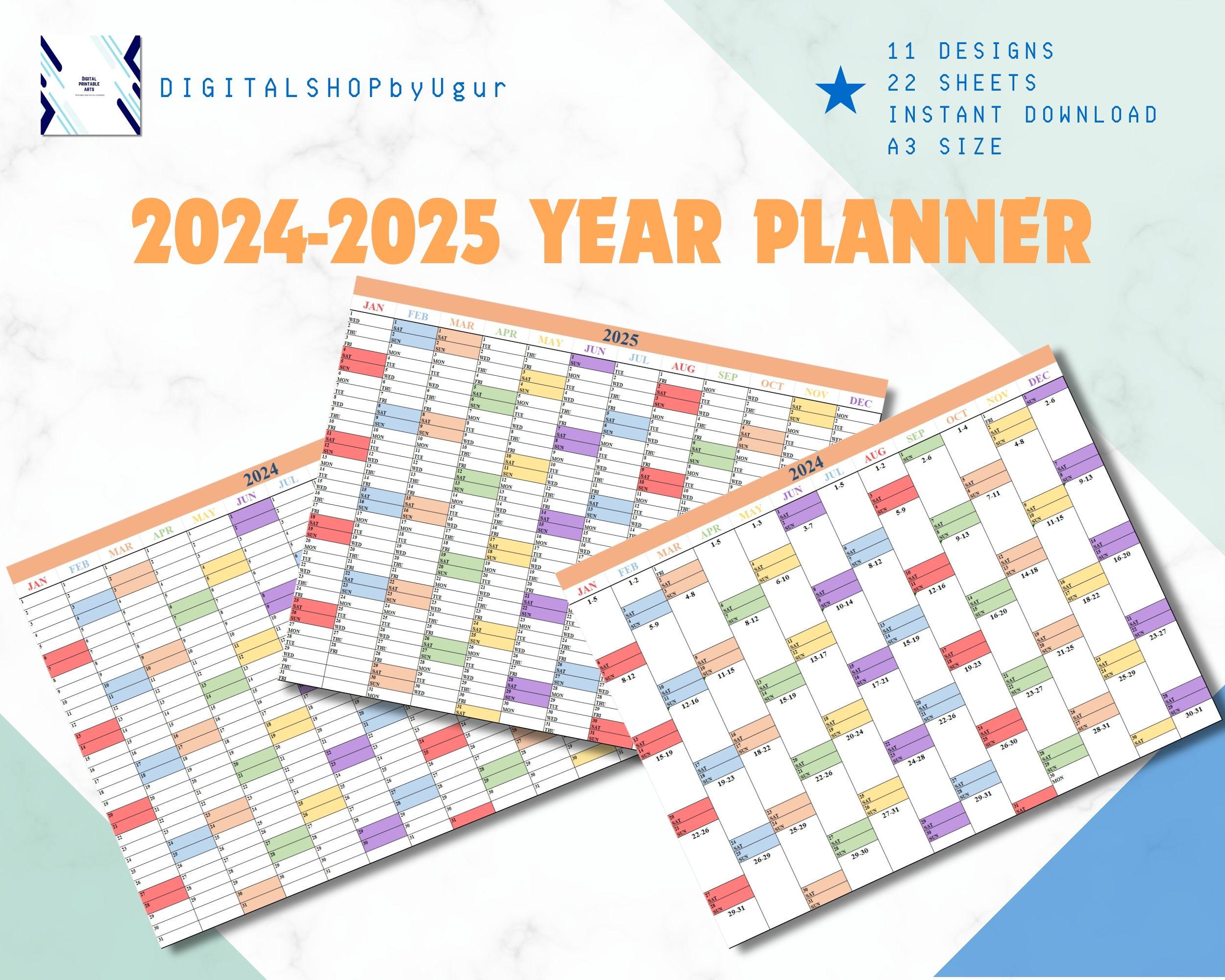 Year Planner | 2024-2025 Year Calendar | Year Planner for Desktop ...