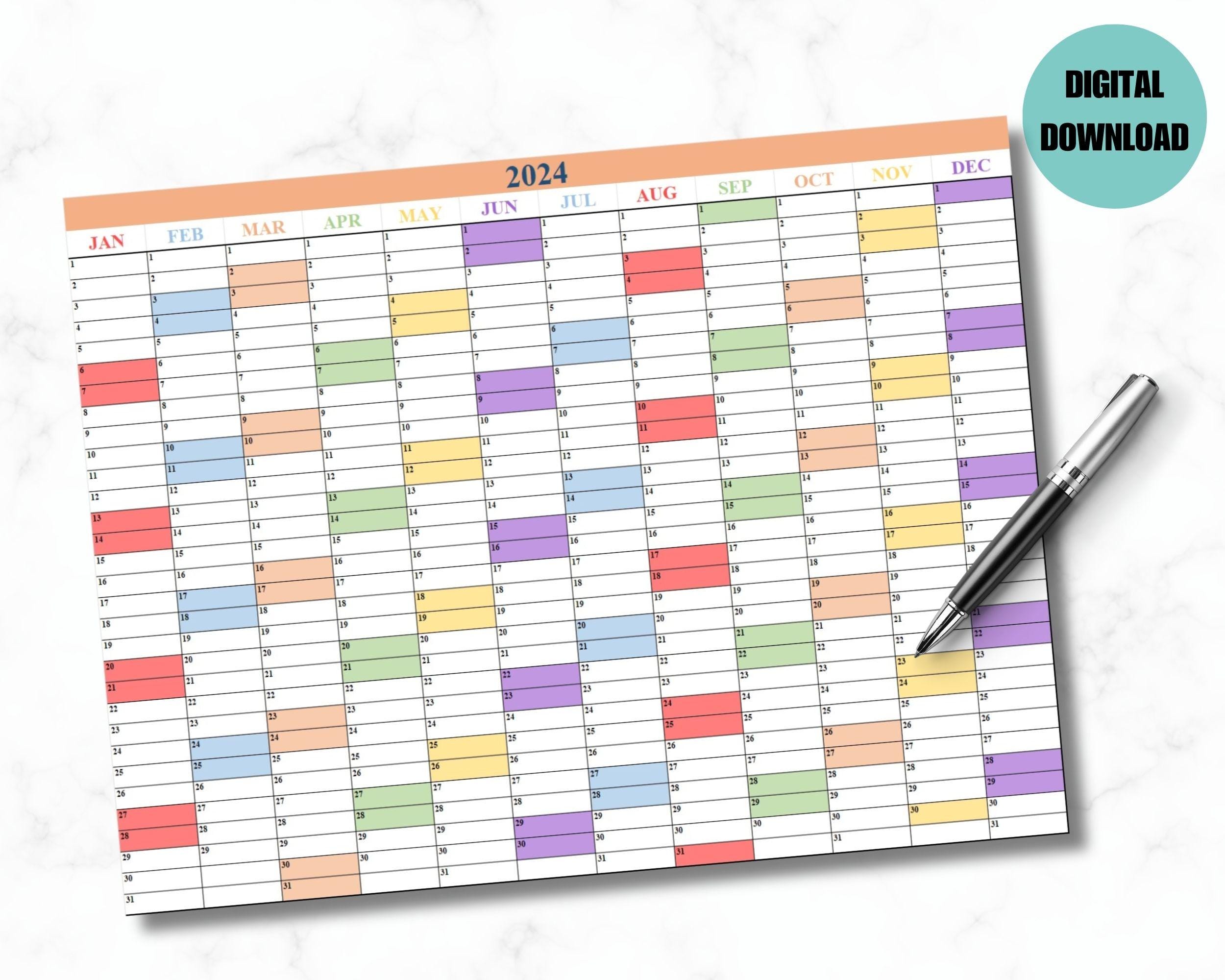 Year Planner | 2024-2025 Year Calendar | Year Planner for Desktop ...
