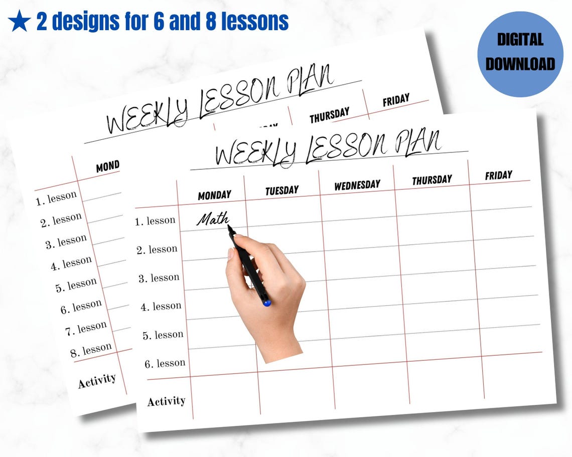 Weekly Lesson Plan | Lesson Plan | Printable Lesson Plan | Lesson Plan ...