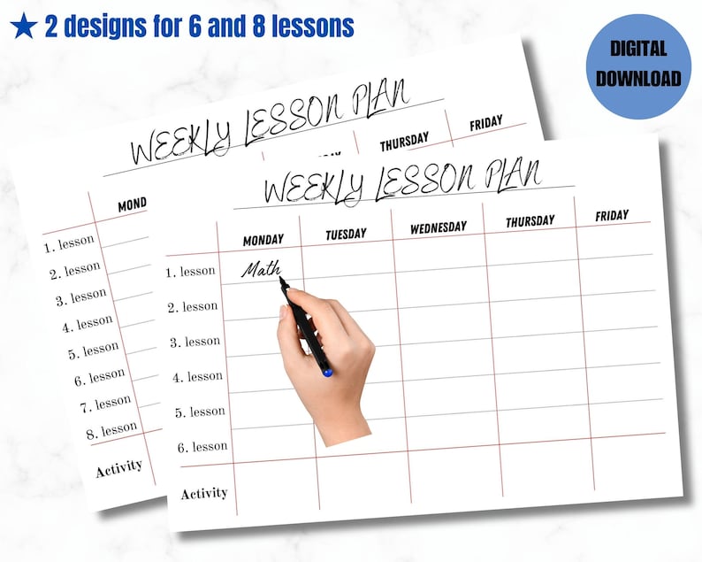 Weekly Lesson Plan | Lesson Plan | Printable Lesson Plan | Lesson Plan ...