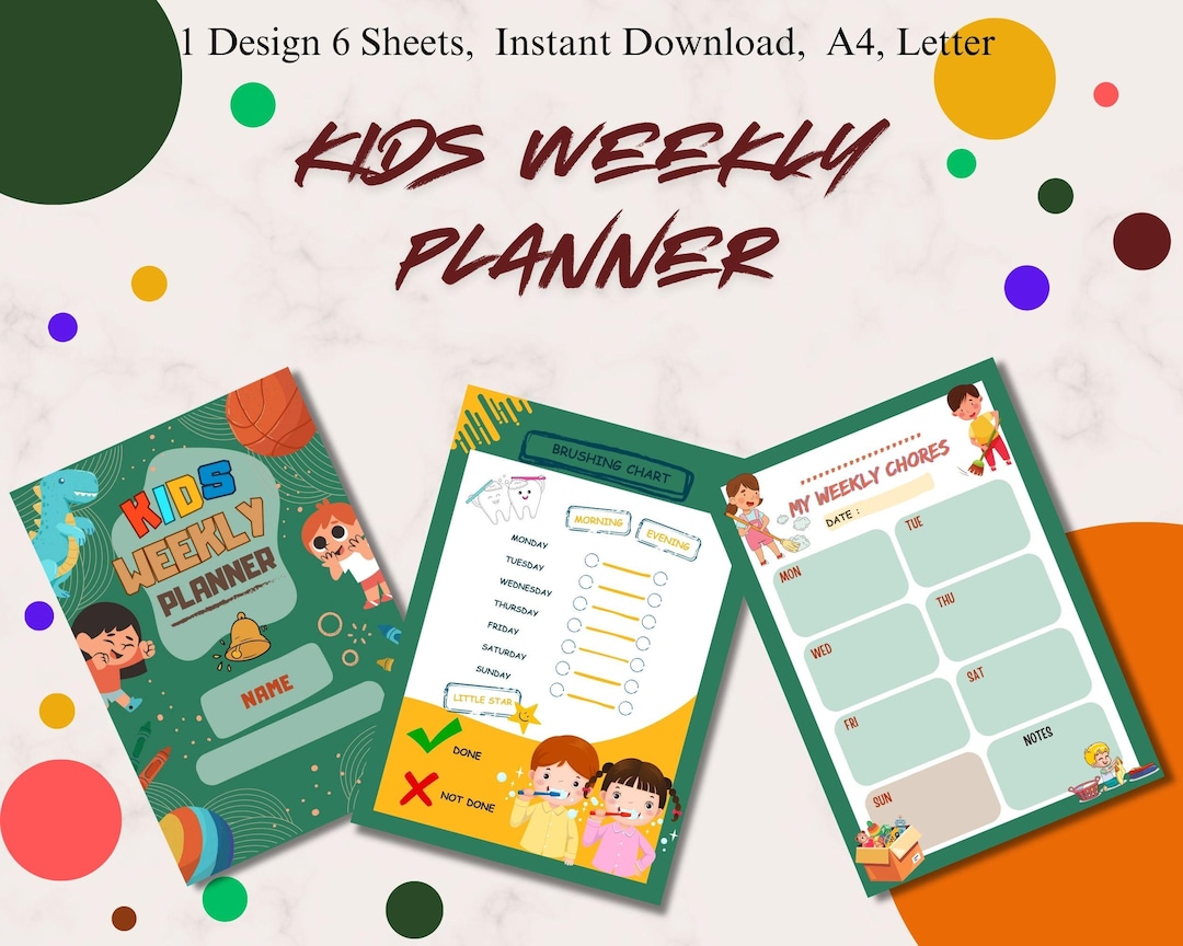 Kids Weekly Planner | Kids Activity | Fun Planner | Weekly Planner ...
