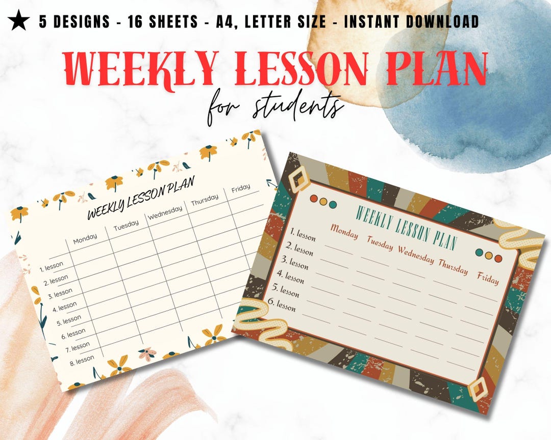 Weekly Lesson Plan | Lesson Plan | Printable Lesson Plan | Lesson Plan ...
