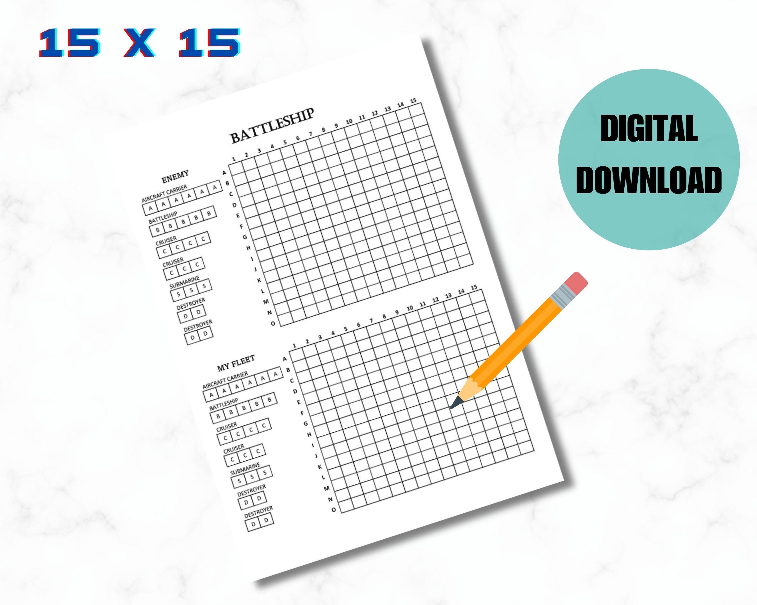 Printable Battleship Game | School and Classroom Game | Pen & Paper ...