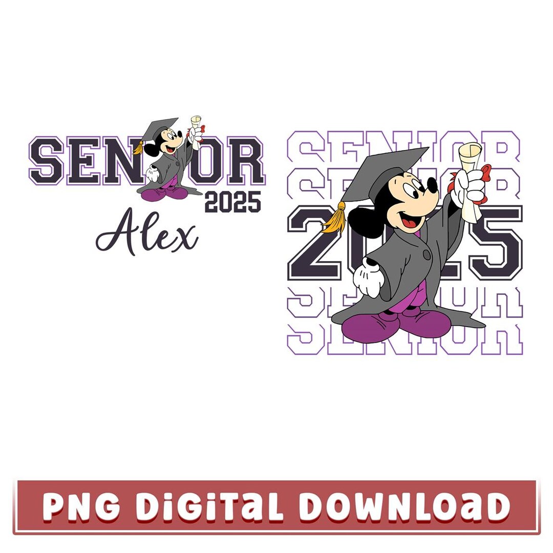 Personalized Disneyland Mickey Senior 2025 PNG, Mickey Mouse Graduation ...