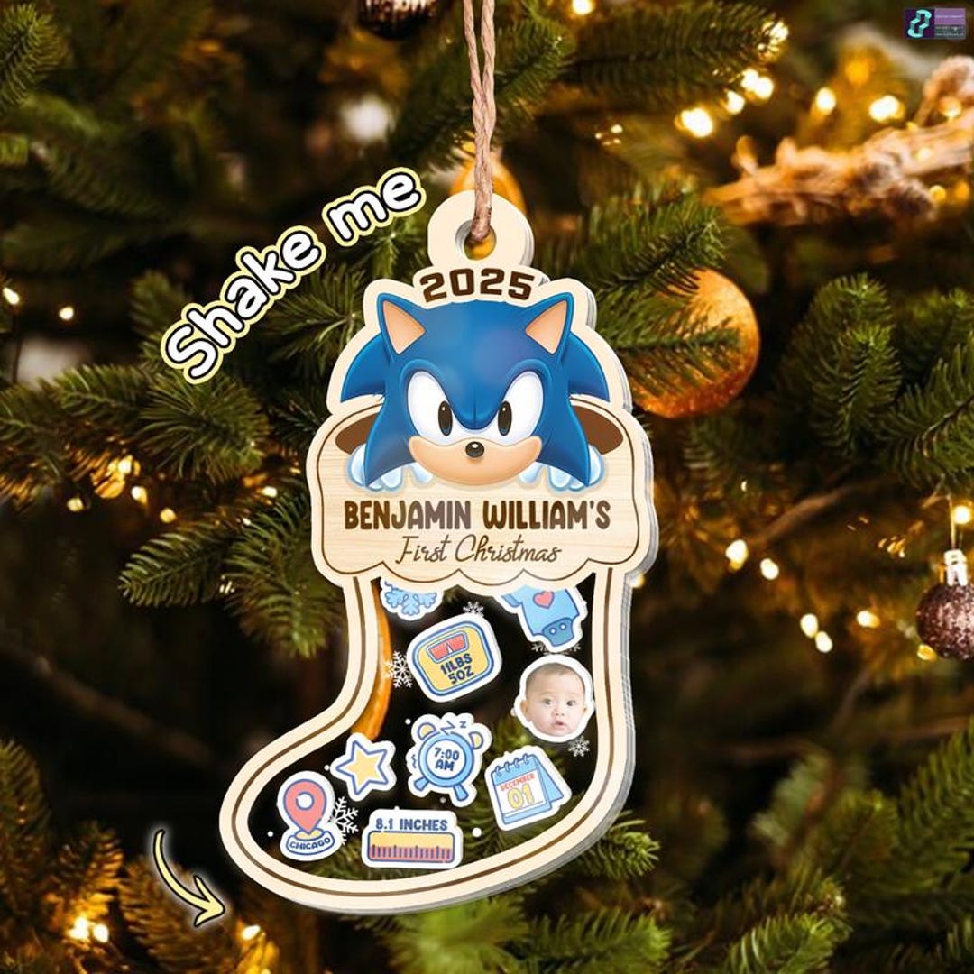 Personalized Sonic Baby First Christmas Ornament 2025, Sonic the ...