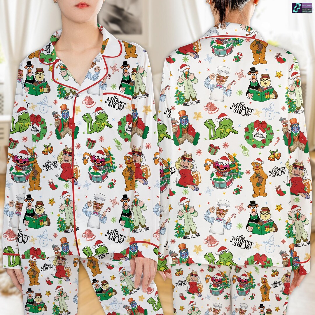 The Muppet Christmas Carol Silky Satin Pajama Set, Cartoon Character ...