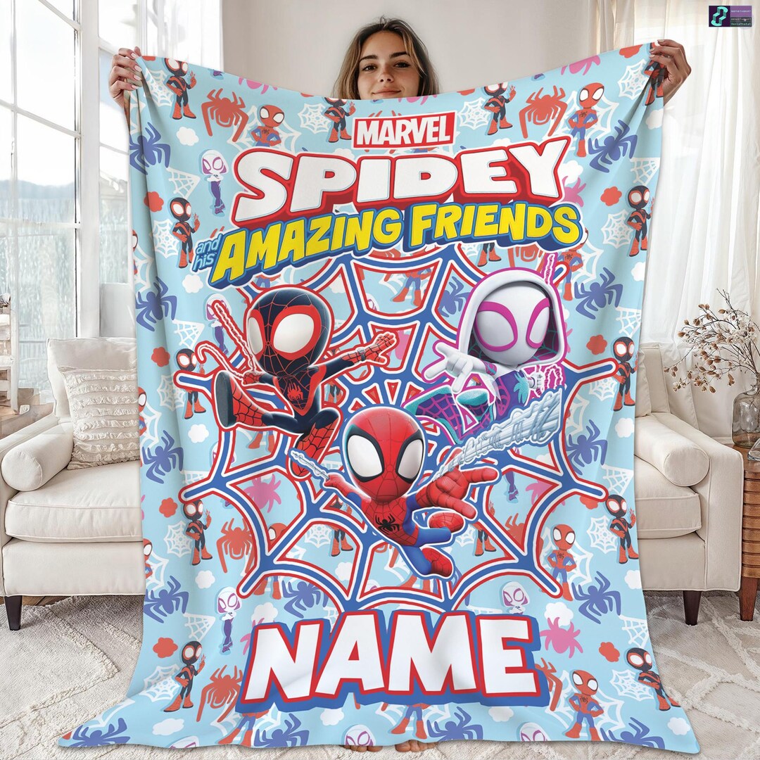 Personalized Spidey and His Amazing Friends Blanket, Spidey Friends ...