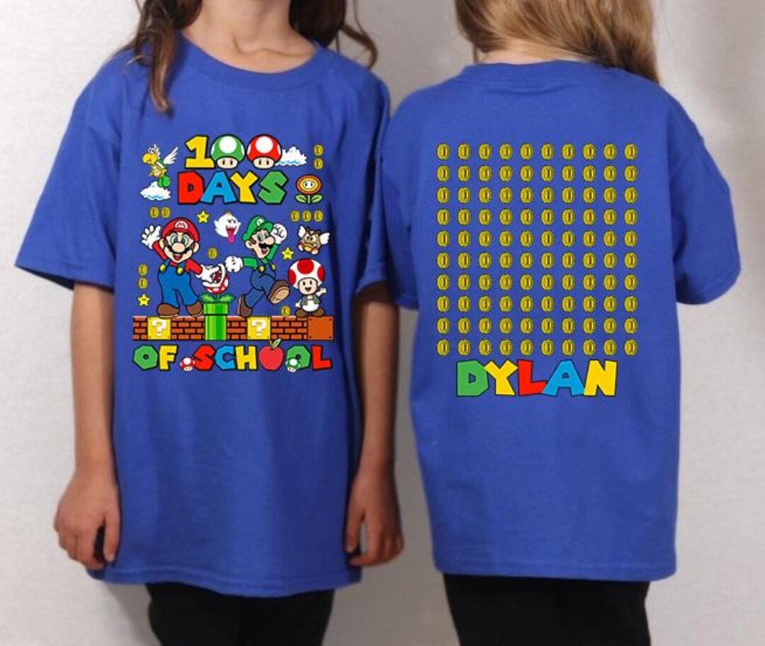 Two Sided Super Mario Back to School Shirt, Kindergarten Shirt ...