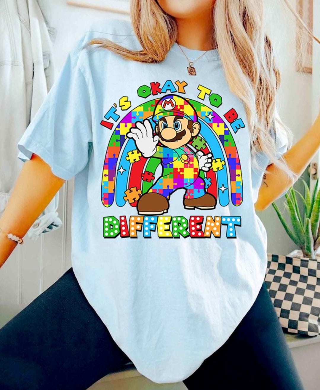 It’s Okay to Be Different Super Autism Mario Shirt, Super Mario Autism ...