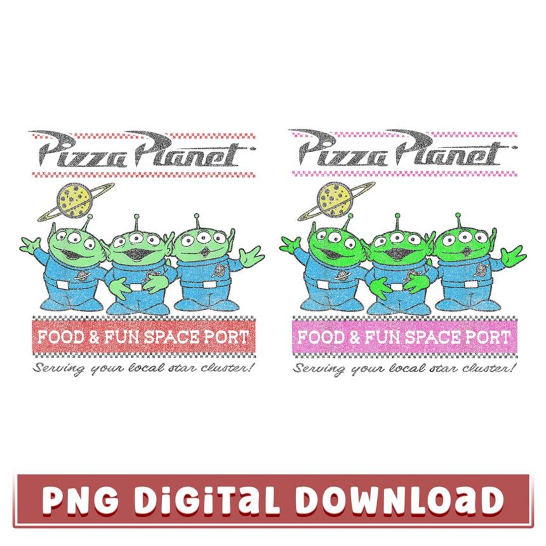 Disneyland Pixar Toy Story Pizza Planet Aliens PNG, Pizza Planet Aliens ...