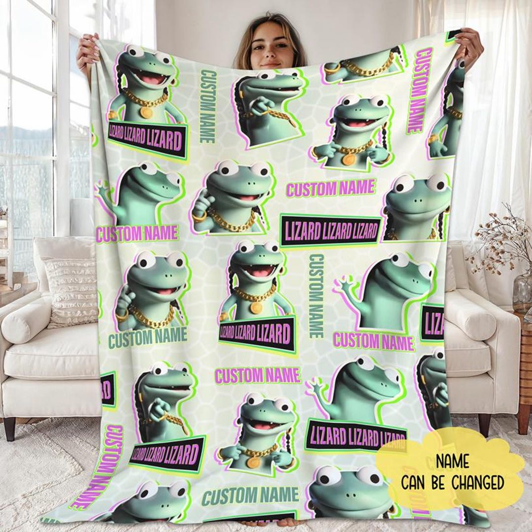 Personalized Lizard Lizard Lizard Meme Fleece Blanket, Elio Lizard Meme ...