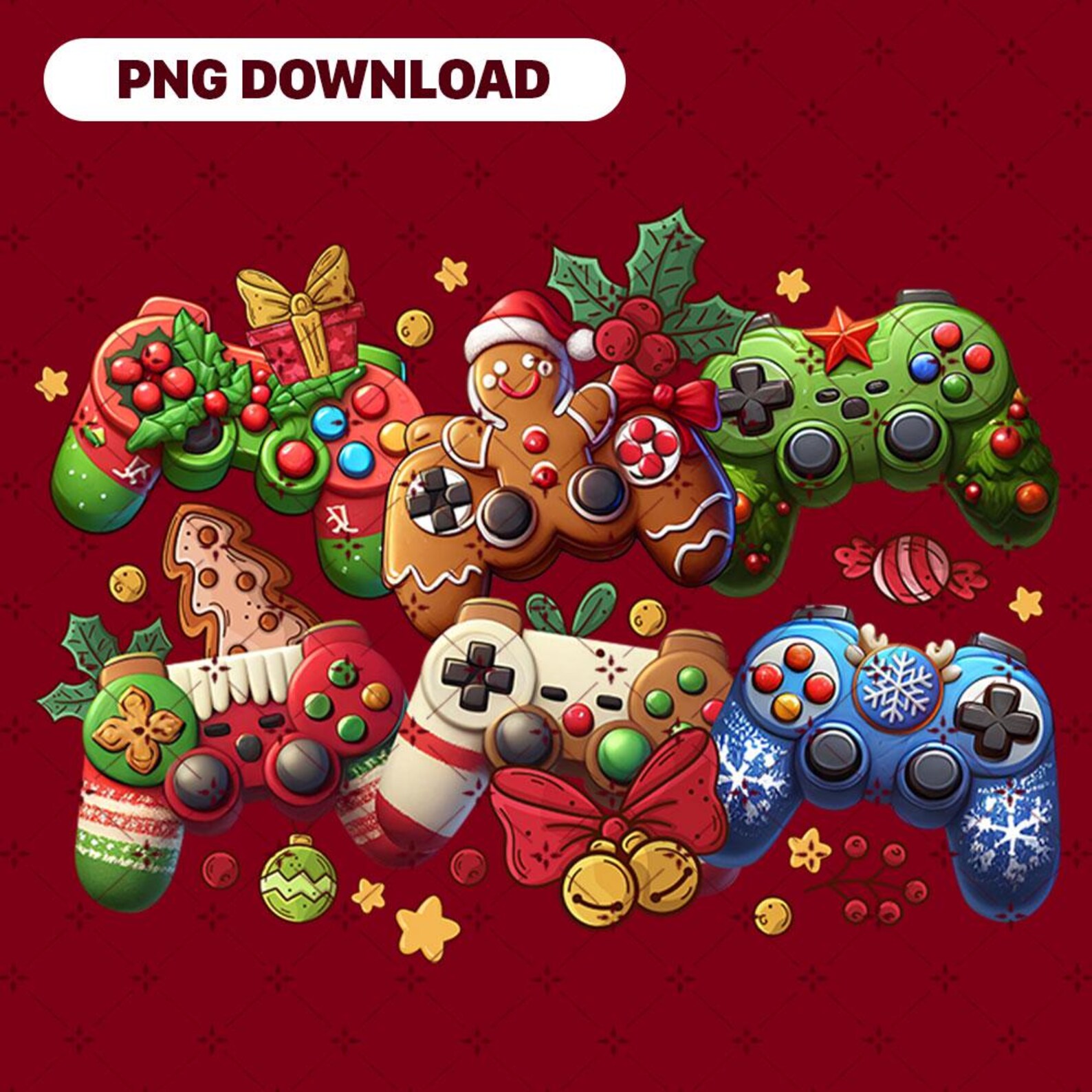 Christmas Controller PNG, Green Monster Christmas Gaming PNG, Video ...