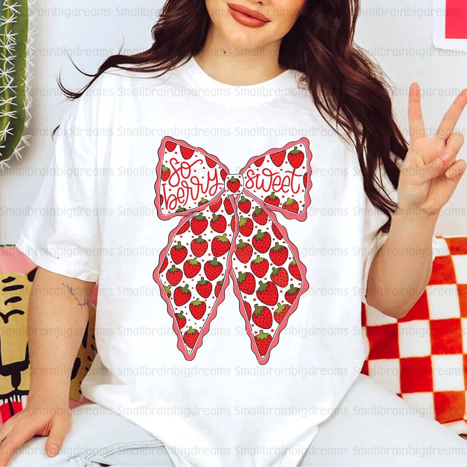 Retro Strawberry Bow PNG Bundle, Pink Bow Strawberries PNG, Coquette ...