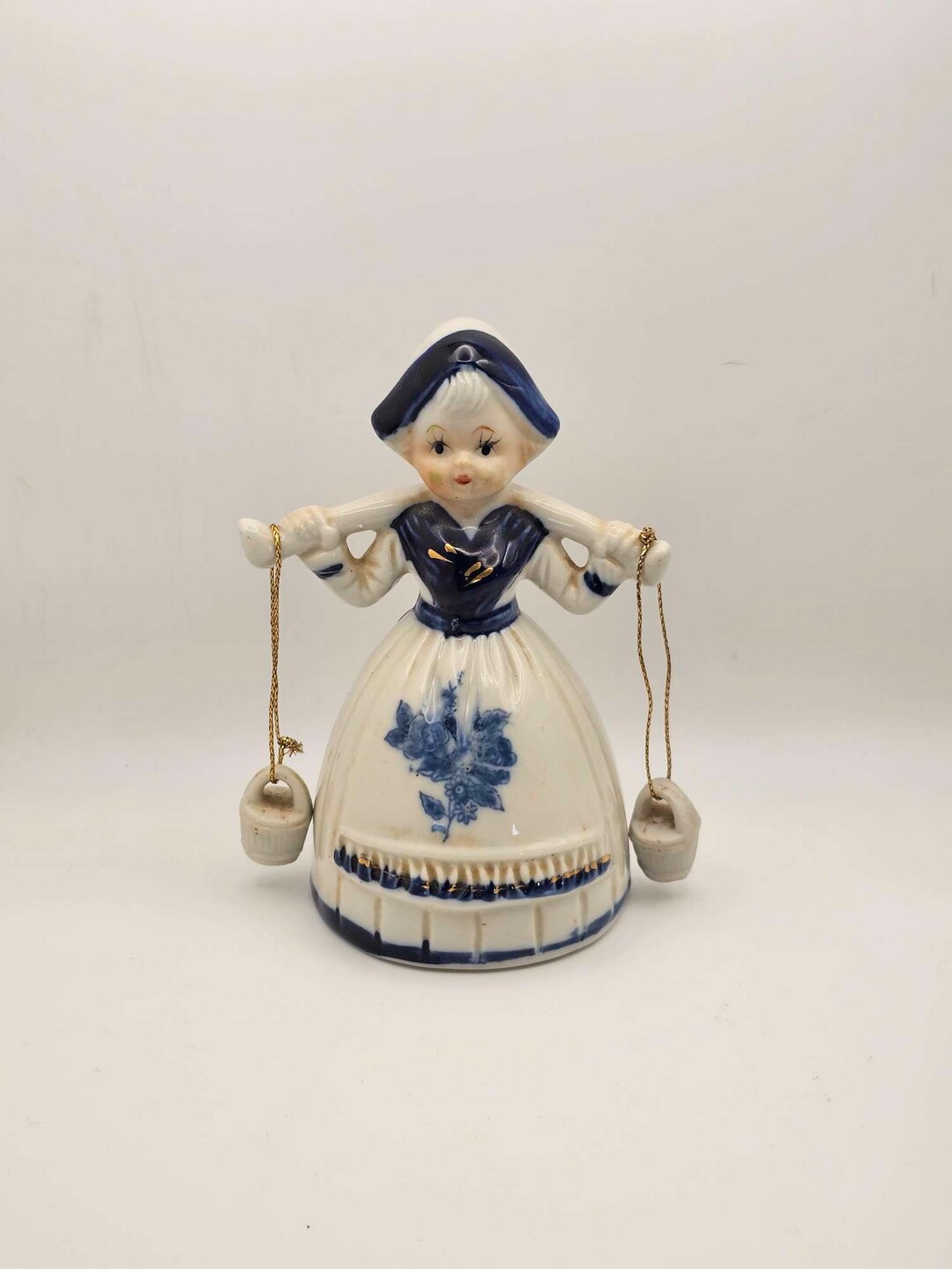 Vintage Porcelain Dutch Girl Blue and White Bell Buckets | Girl in Bell ...