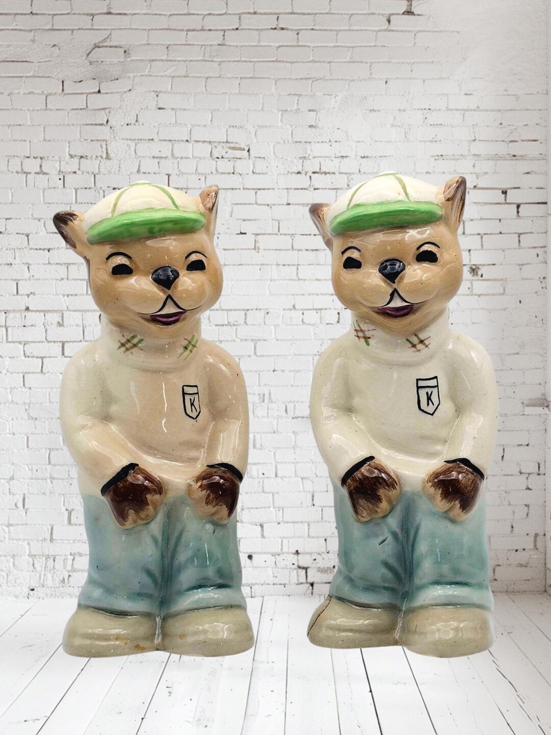 Rare Vintage WEETMAN Collectible College Dogs Salt & Pepper Shakers ...