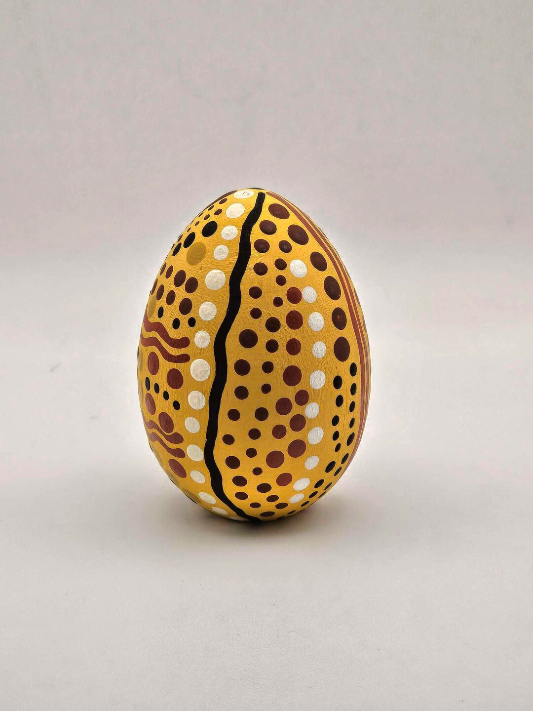 Vintage Aboriginal Art Wooden Painted Egg DJUGAN | Collectible ...