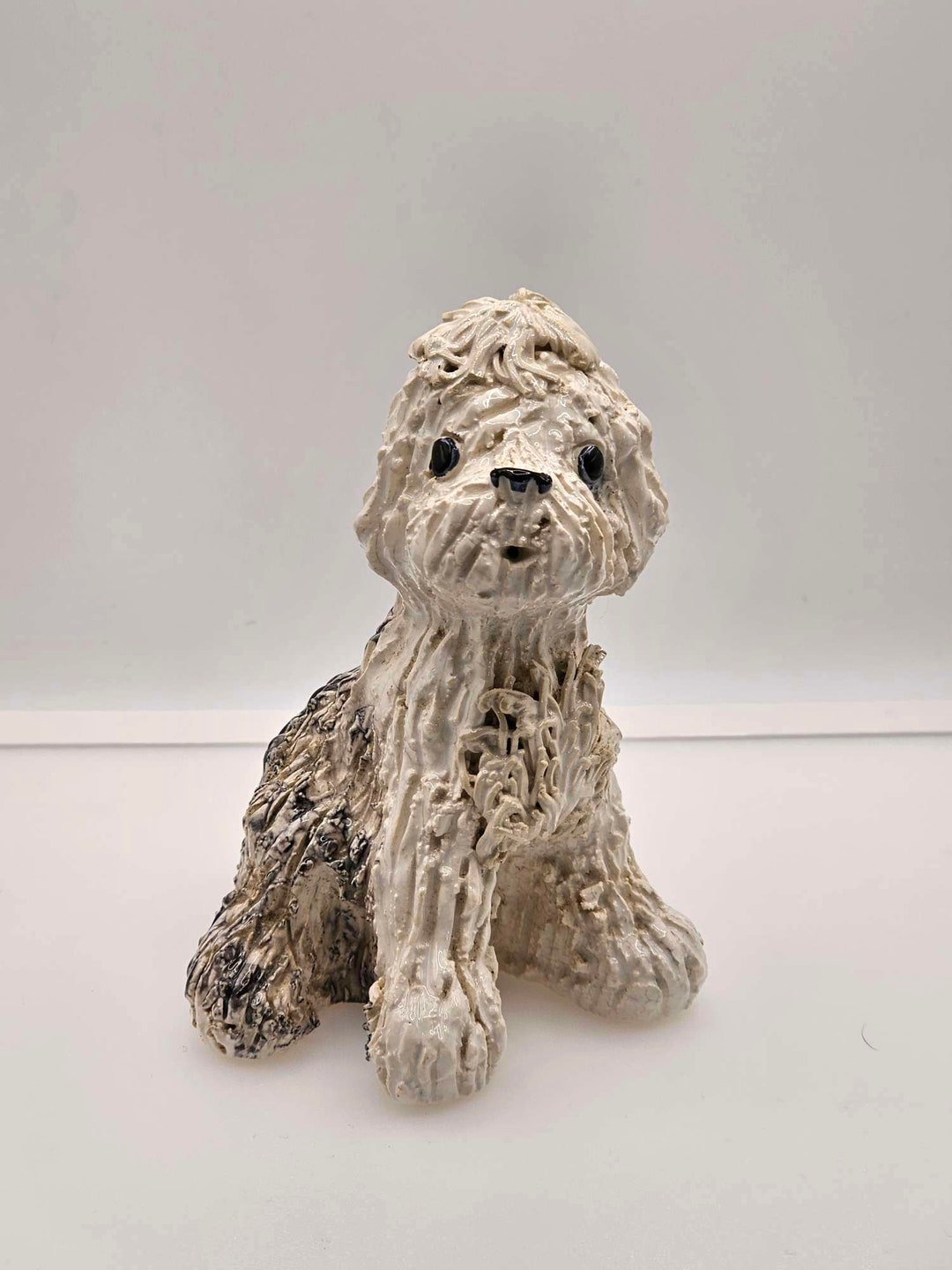 Vintage Old English Sheepdog Spaghetti Pottery Figurine | YARE Designs ...