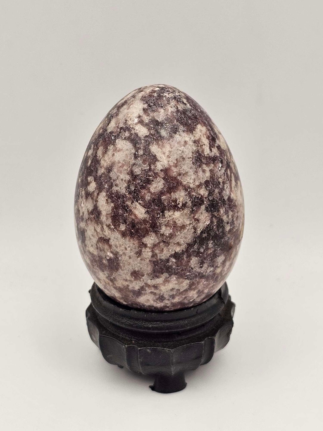 Lepidolite Crystal Vintage Egg | Beautiful Purple Stone Collectible Egg ...