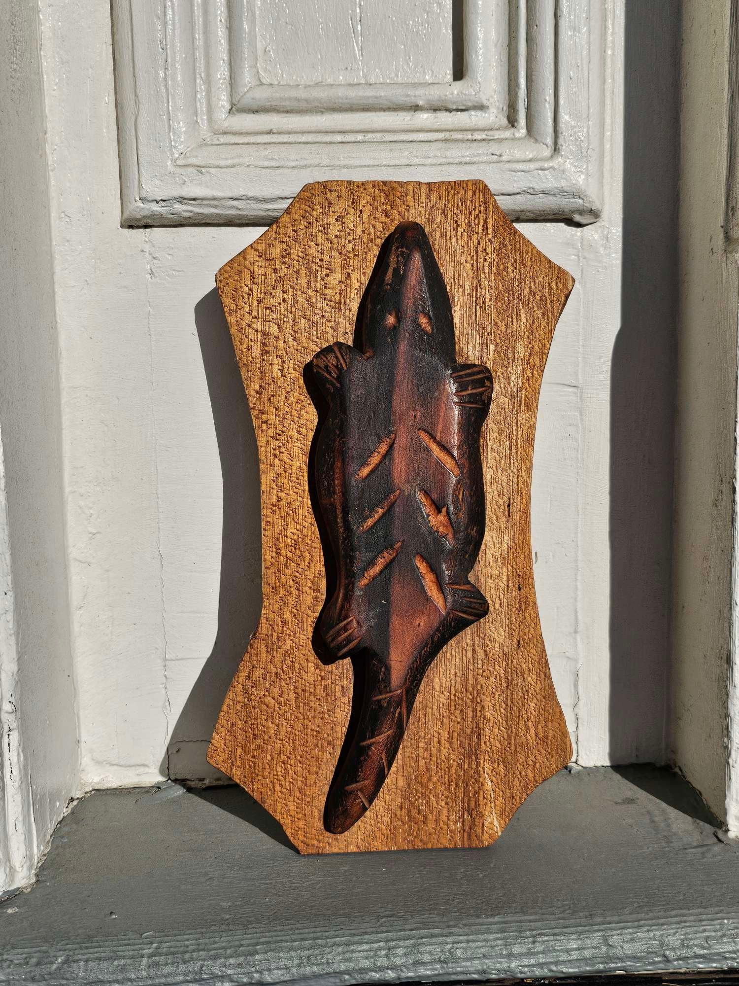 Vintage Hand Carved Indigenous Australian Aboriginal Lizard Crocodile ...