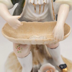 Vintage Ceramic Boy Figurine With Basket | Porcelain Country Decor - Etsy