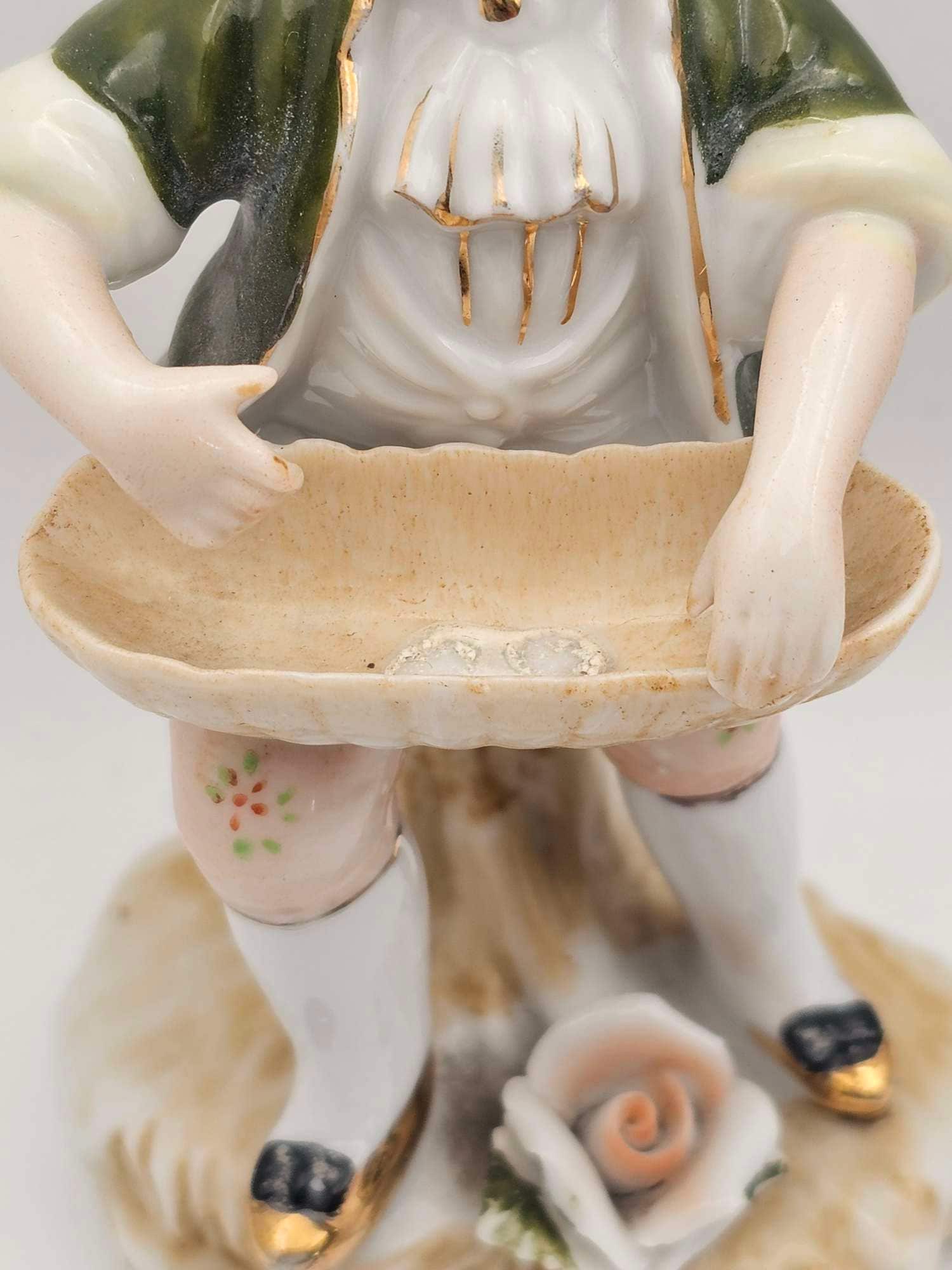 Vintage Ceramic Boy Figurine With Basket | Porcelain Country Decor - Etsy