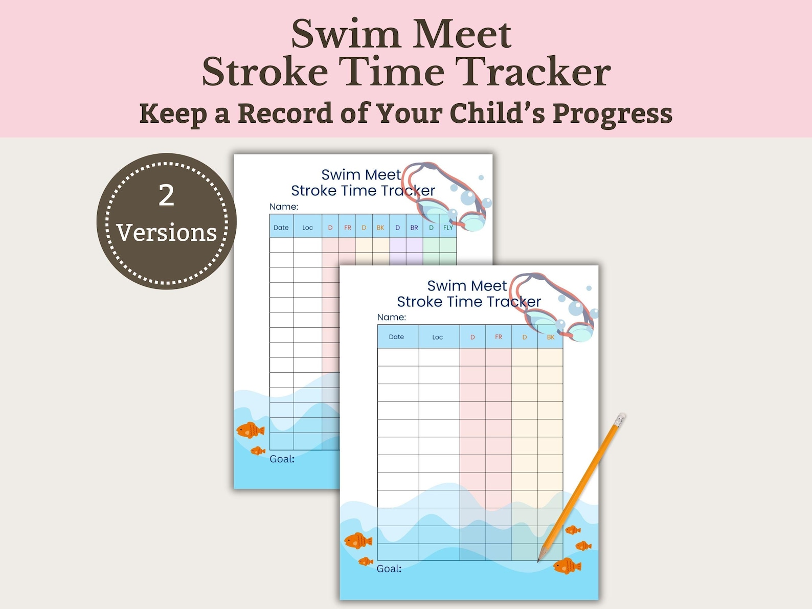 Swim Meet Stroke Time Tracker for Kids, Swim Time Tracker for Beginners ...