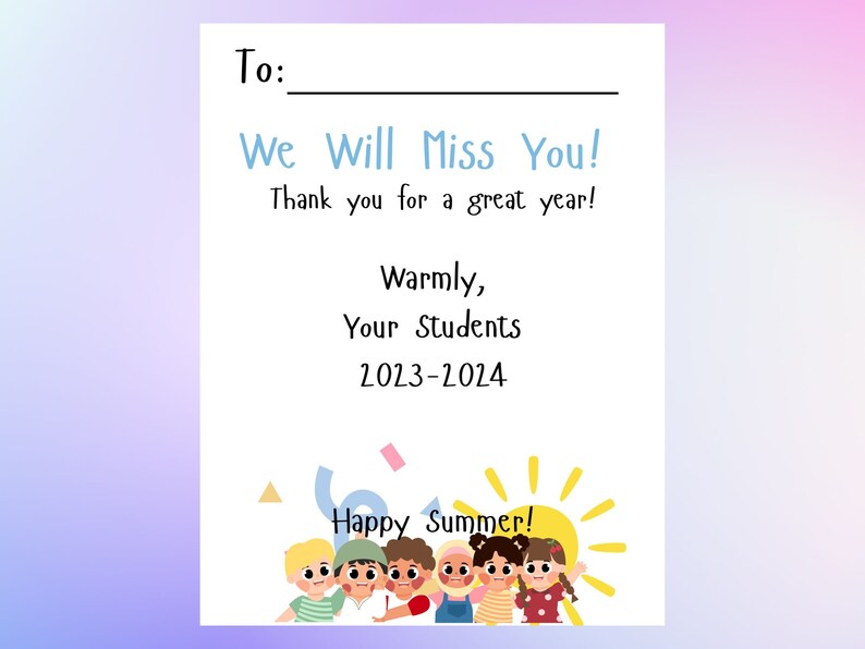 End of Year Class Book for Teacher, End of Year Teacher Gift, Teacher ...