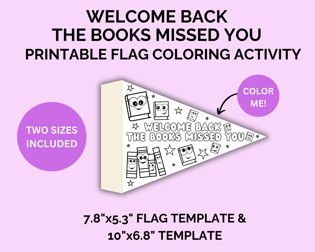 First Day of School Flag, Library Flag, Flag Coloring, Library Craft ...