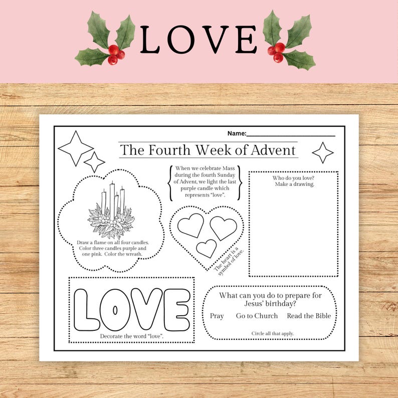 Advent Printable, Advent Worksheets, Kids Advent Activity, Kids Advent ...